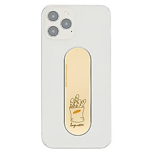 Momostick Flatstick, Cell Phone Finger Grip Strap Holder for Hand, Cell Phone Stand, New Slim Finger Loop Selfie Grip Compatible with Most Smartphones -Simple Baguette