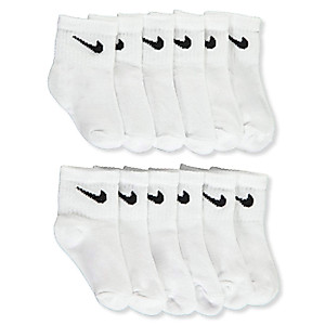 Nike Kids Logo Pack Socks (Infant/Toddler) White 12-24 Months (2-3 Infant)