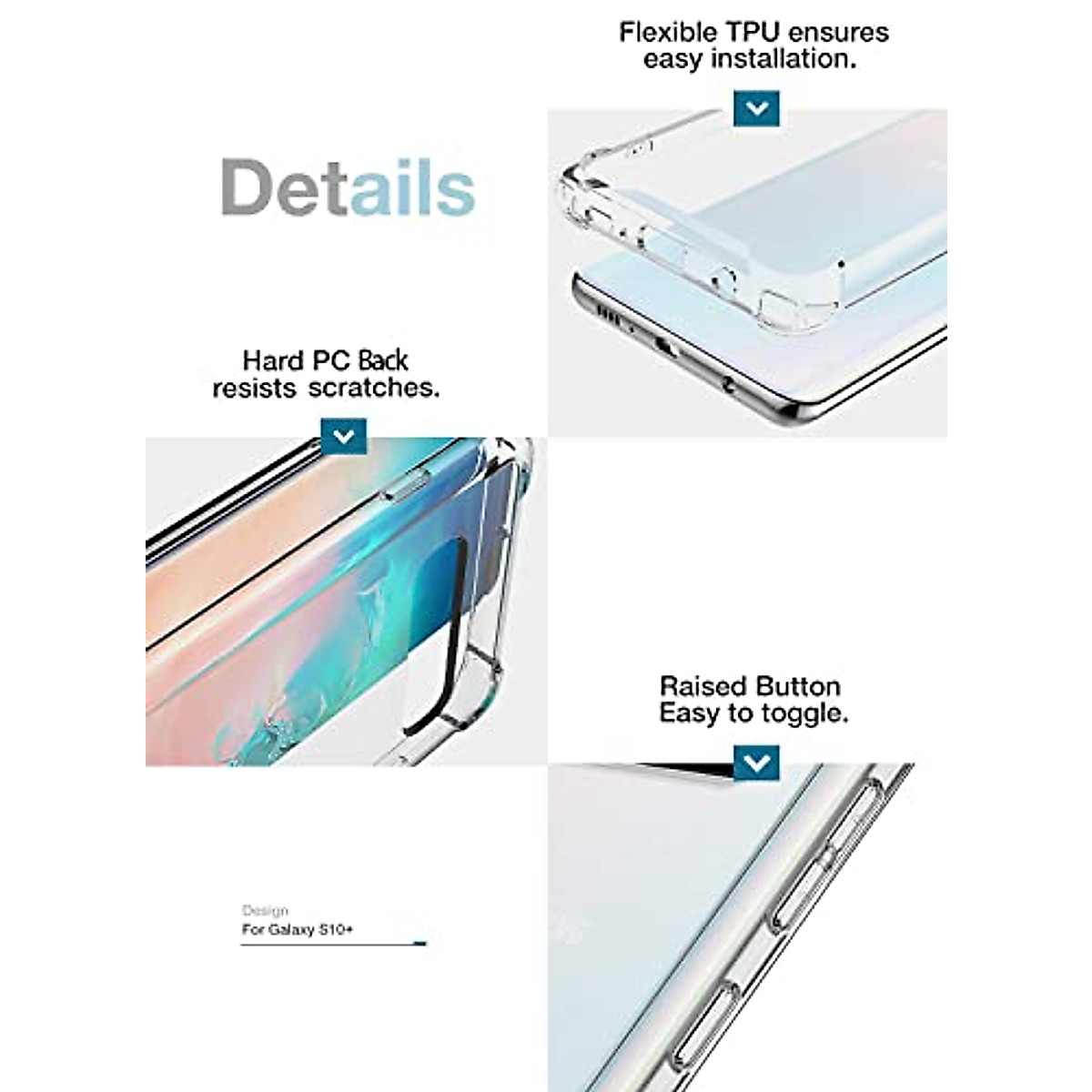 KIOMY Galaxy S10 Plus Case Ultra Crystal Clear Shockproof Bumper Protective for Samsung Galaxy S10 Plus S10+ Transparent Pure TPU Slim Fit Gel Flexible Cell Phone Back Cover Men Women