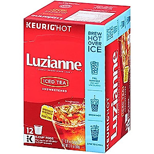 Luzianne Unsweetened Iced Tea, Single Serve K-Cup Pods, 12 Count