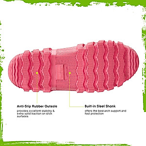 TIDEWE Rubber Boots for Women, 5.5mm Neoprene Insulated Rain Boots with Steel Shank, Waterproof Mid Calf Hunting Boots, Sturdy Rubber Work Boots for Farming Gardening Fishing (Black Size 9)