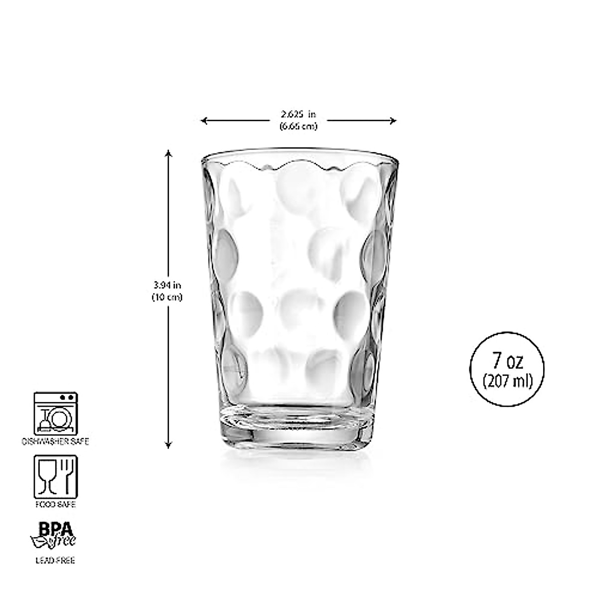 Home Essentials & Beyond Juice Glasses Set Of 4 Tumbler Glass Cups 7 oz Uses for Juice, Water, Cocktails, and more Beverages. Dishwasher safe…