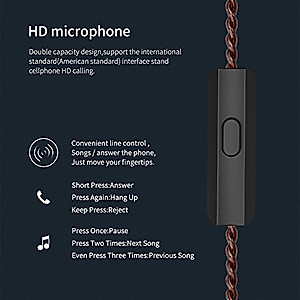 Linsoul KZ ZS10 5 Drivers in Ear Monitors High Resolution Earphones/Earbuds with Detachable Cable (with Mic, Red)