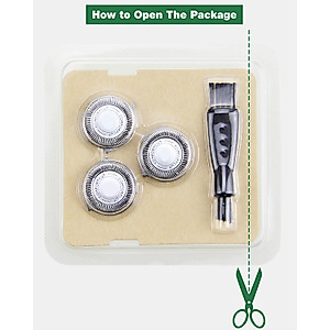 SH30 Replacement Heads for Shaver 2300 3800 Series 3000, 2000, 1000 and S738 Click and Style, 3Pack ComfortCut Shaving Heads with Durable Sharp Blade, Easy Replace, with Cleaning Brush