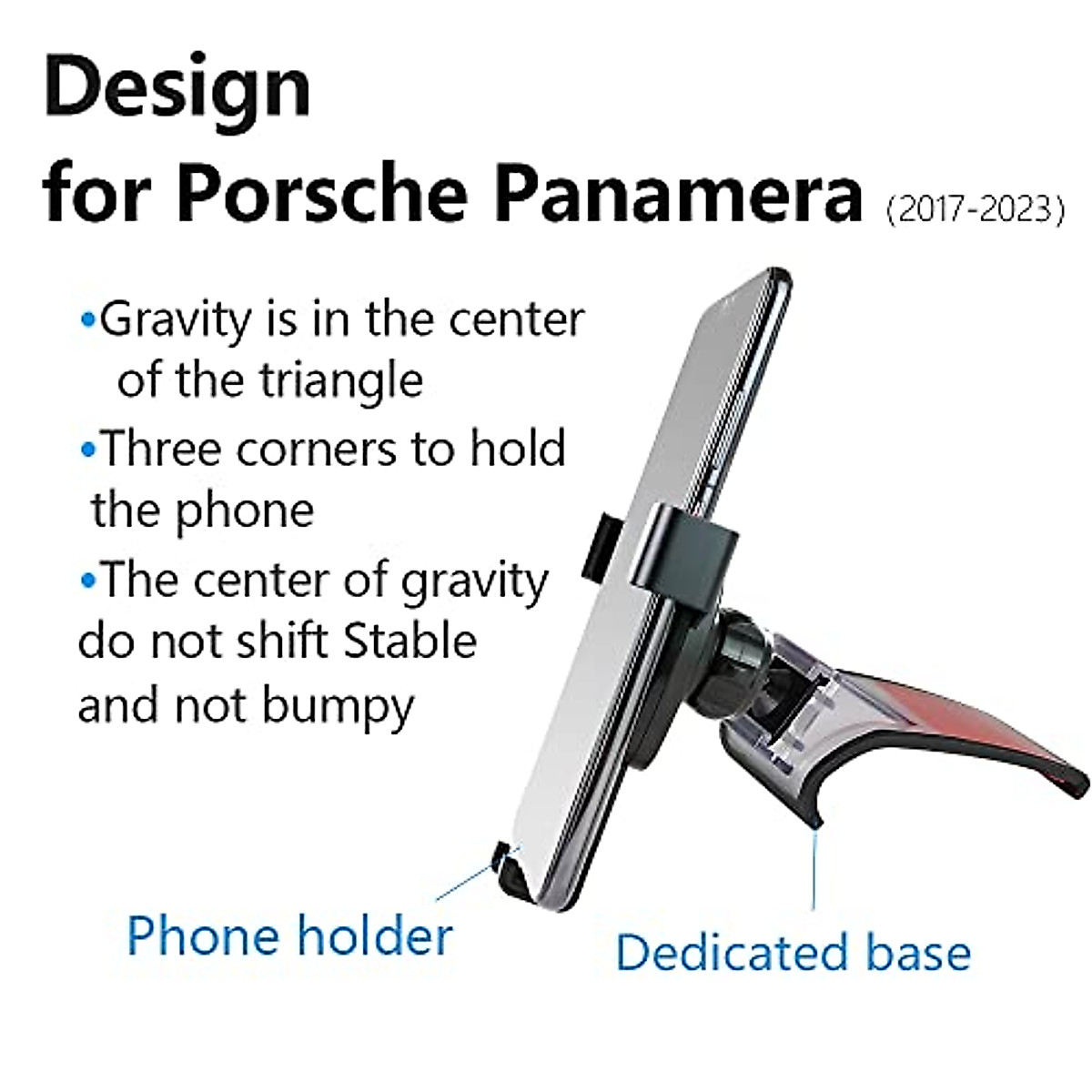 LUNQIN Car Phone Holder for Porsche Panamera 2017-2023 Auto Accessories Navigation Bracket Interior Decoration Mobile Cell Phone Mount