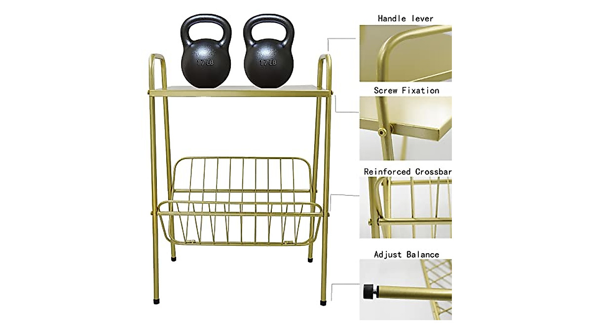 Jbikao Gold Side Table - Stylish End Table & Record Stand