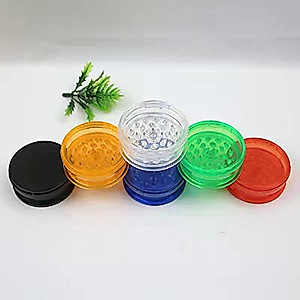 ALOGOLD 6 PACK,2.3 inch Plastic Herb Grinder,Spices Grinder Crusher Kit With Storage,Portable Disposable For Travel,Easy to Use,Green
