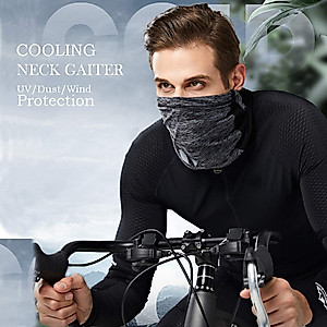 LANVODO Adjustable Neck Gaiter Face Mask for Men & Women, Reuasble Cloth Face Mask Bandana Balaclava, Breathable UV Protection Cover Scarf Shield for Running, Fishing, Hiking, Cycling