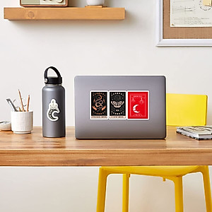 60 PCS Sun and Moon Planet Stickers,Black Aesthetic Astronomy Celestial Decals for Water Bottle Laptop Scrapbook Gift for Boys Girls Teens