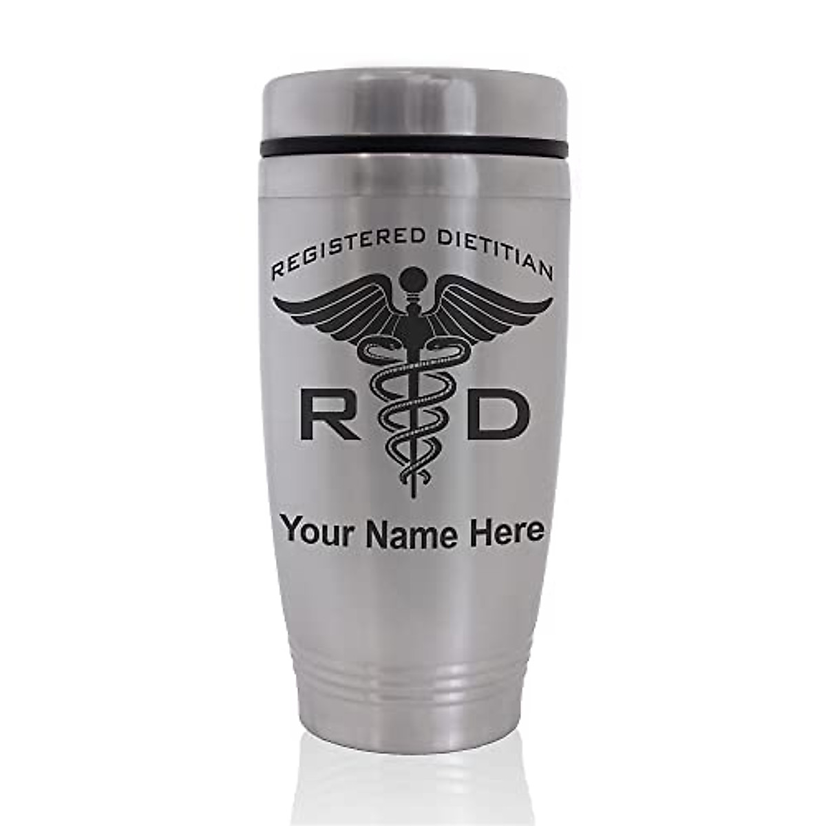 SkunkWerkz Commuter Travel Mug, RD Registered Dietitian, Personalized Engraving Included