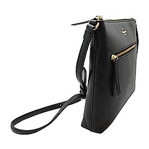 Kate Spade New York Jackson Top Zip Crossbody Leather Purse in Black