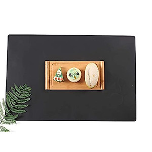 KimTin 23.62" by 15.75" Extra Large Mulitpurpose Silicone Placemat,Countertop Protector, Kitchen Counter Mat, Table Mat, Heat Resistant, Washable, Non Slip (Black)……