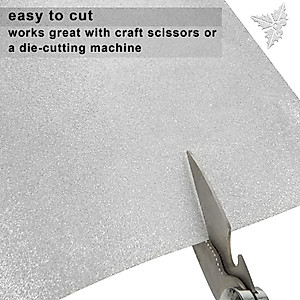 SHUESS Silver Glitter Cardstock Paper 12 x 12, 100 Sheets Glitter Cardstock Paper Silver, 250 GSM Thick Glitter Card Stock, Silver Glitter Paper for Crafts, DIY Birthday, Wedding, Party Supplies