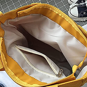 Waterproof Tote Bag with Zipper Hobo Bags for Women Canvas Crossbody Tote Aesthetic Large Handbags Fairy Grunge Clothes (Beige)