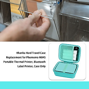 khanka Hard Travel Case Replacement for Phomemo M04S Portable Thermal Printer, Bluetooth Label Printer, Case Only (Teal)