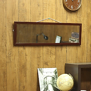 Fuji Boeki 10523 Full-Length Wall Mirror, Height 35.4 inches (90 cm), Brown, Wood, Shatterproof