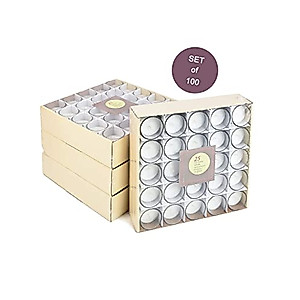 Serene Spaces Living 10-Hour Votive Candle Set of 100 – White Unscented Candles with Clear Glass Holders, Ideal for Weddings, Parties, Events, 2" Tall and 1.75" Diameter