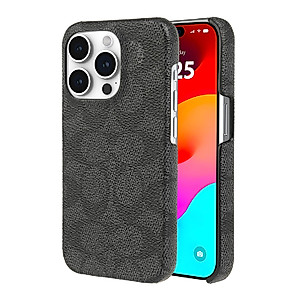 Coach Signature Canvas Slim Wrap iPhone 15 Pro Case, Compatible with Wireless Charging - Signature Charcoal