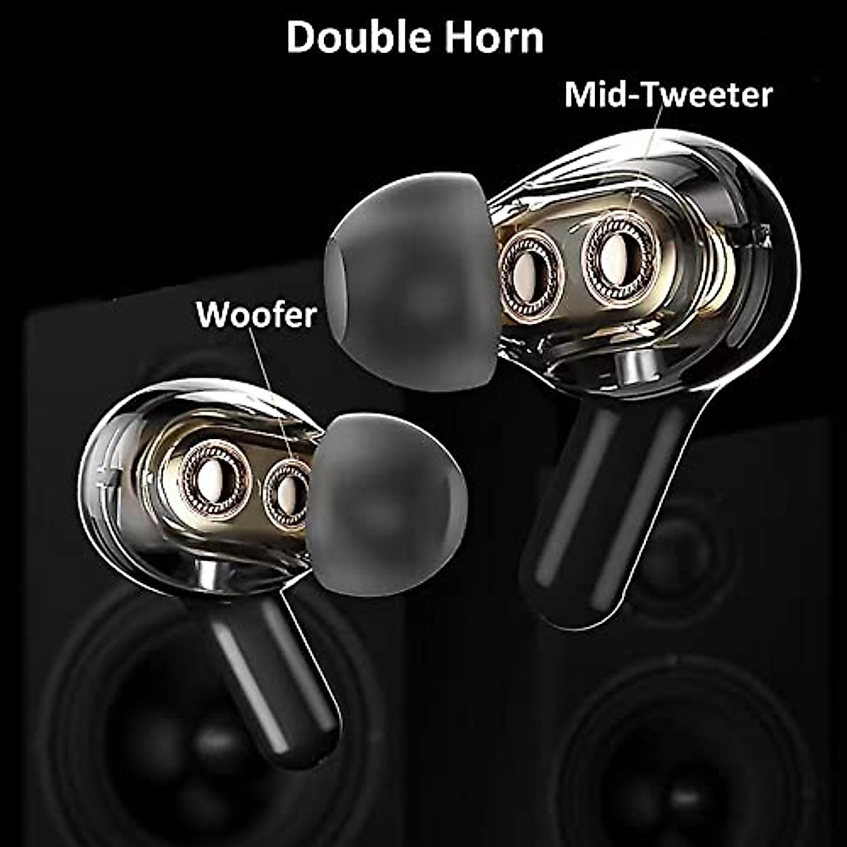 AXX Bluetooth Headphones True Wireless Earbuds Touch Control Waterproof in-Ear Earbuds with Mic for TV Smart Phone Computer Laptop Sports (White)