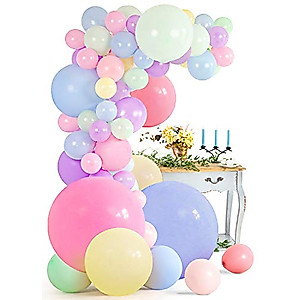 Pastel Balloon Garland Kit 36 inch Giant Macaron Candy Balloons, Rainbow Unicorn Balloon Arch Kit Birthdays Shower Wedding Bachelorette Gender Reveal DIY Backdrop Party Supplies Decorations