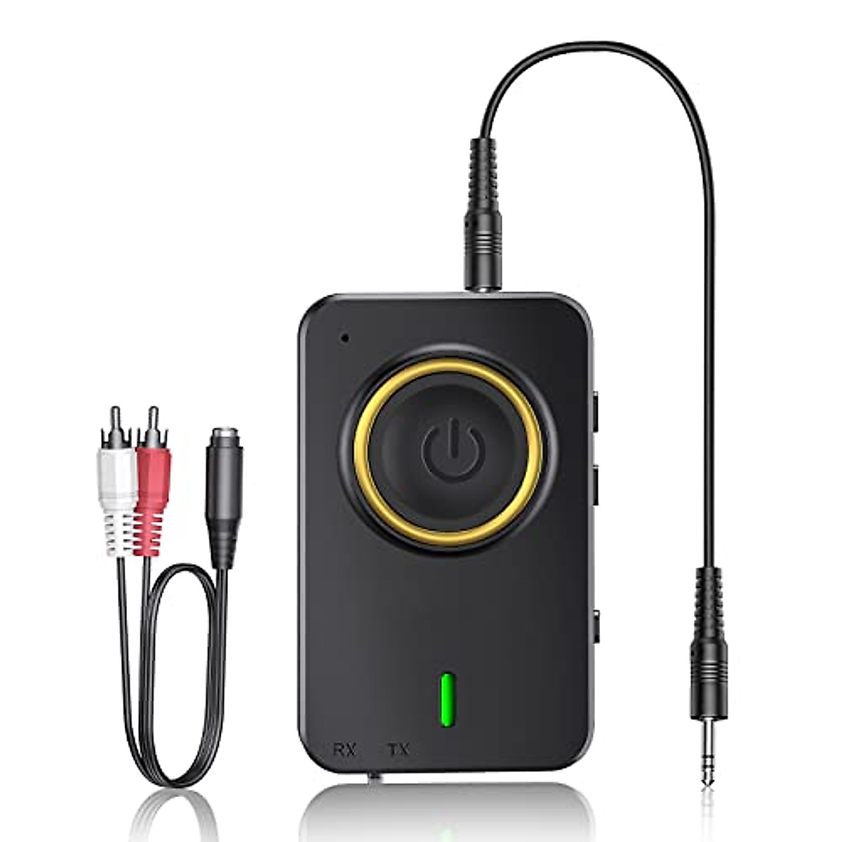 Bluetooth Transmitter Receiver for TV Wireless Headphones, ZDMYY 2-in-1 Bluetooth AUX Adapter Pairs 2 Devices, Bluetooth Audio Adapter for Home Stereo/Car/Airplane/Boat/Gym/MP3/MP4/DVD, Built-in Mic