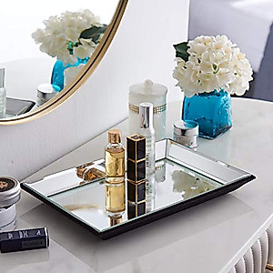 Meetart Rectangle30x21cmVanity Organizer Decorative Mirror Tray Vanity Tray Markup Jewelry Tray Silver Tray for Home Decor