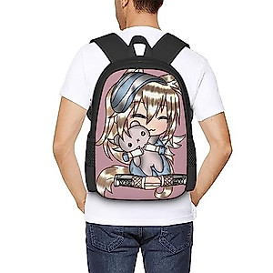 DHOUTSL Backpacks Gacha Game Life Anime Laptop Backpack Unisex Multipurpose Double Shoulder Bag for Camping Travle Work Hiking Gifts