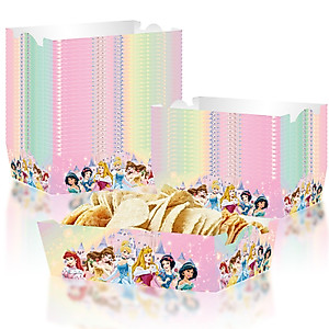 30 Pack Princess Birthday Party Supplies Decorations,Princess Food Tray Princess Theme Party Favors Paper Food Serving Tray