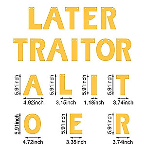 21 Pieces Last Day Office Party Supplies Traitor Banner Coworker Going Away Balloons for Going Away Farewell Retirement Job Change Relocation Quitting Party Decoration (Gold)