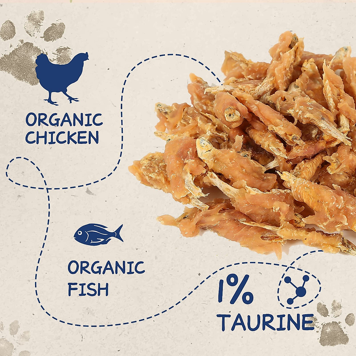 PAWUP Dog Treats Chicken & Fish, High in Protein and Omega-3, for Large Small Dogs, 10.5 oz