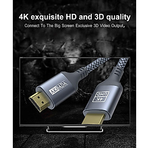 AkoaDa 4K HDMI Cable 6.6FT, 18Gbps High Speed HDMI 2.0 Braided Cable, Supports 4K 60Hz, 2K, 1080P, HDCP2.2 Compatible with Roku/Fire TV/PC/PS5/4/X-Box