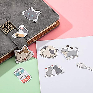 Cat Office Supplies Cat Sticky Notes Paper Clips Index Tabs Cat Gel Ink Pens Cat Shaped Bookmark Cartoon Stickers Set for Cat Lovers Kids Women Girl Work School Office(Cute Style)