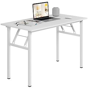 Need Office Computer Desk - 47.2L Sturdy and Heavy Duty Folding Laptop Table,Writing Table/Home Office Desk/Sewing Table,No Assembly Required,White AC5DW(120 * 60)
