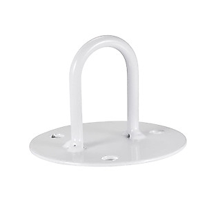 YOKIVE 2 Pcs Ceiling Hanging Hook, Wall Mounted U Shape Hook with Round Plate Hanging Plants, Great for Office, Home, Daily Use (White, 2.6x1.8-Inch)