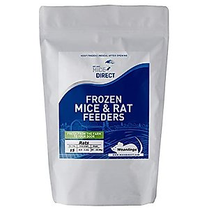 MiceDirect 15 Weanling Rats: Pack of Frozen Weanling Feeder Rats - Food for Corn Snakes, Ball Pythons, Lizards and Other Pet Reptiles - Freshest Snake Feed Supplies