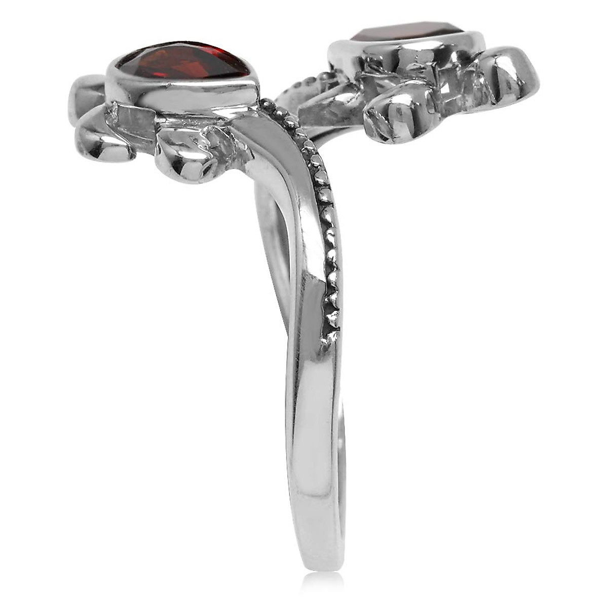 Silvershake 1.68ct. Natural Garnet 925 Sterling Silver Turtle Bypass Ring Size 10