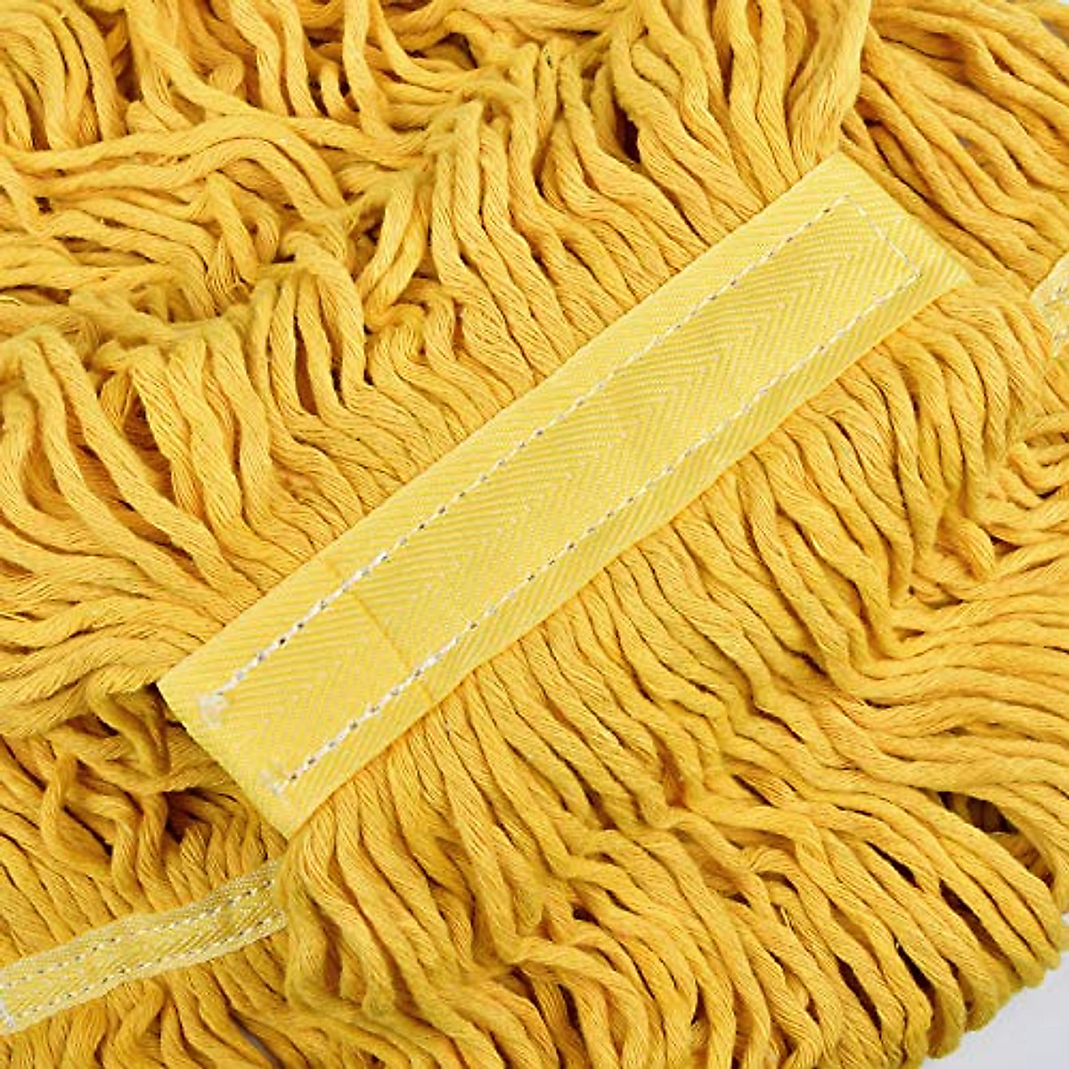 Mop Heads Replacements, 3 Pack Heavy Duty Commercial Cotton String Mops Refills, 14 Inch Wet Mop Headband Looped End String Head Refill for Home Industrial Floor Cleaning, Reusable Dirt Hair Sweeper
