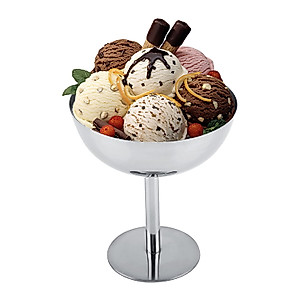 Hapivida Stainless Steel Ice Cream Cup, Serving Dessert Bowls Cups Sauce Bowls Mini Round Footed Yogurt Snack Candy Cups for Salad Fruit Pudding (Tall)