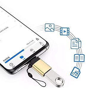 BoxWave Cable Compatible with Kodak Slide N Scan - USB-C to A PortChanger (2-Pack), USB Type-C OTG USB Portable Keychain - Slate Black