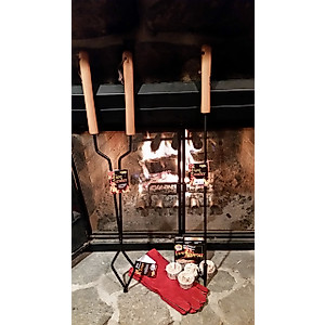 EXCURSIONS Journey To Health Fireplace Fire Pit Campfire Tool Gift Set – Firetender Tongs Poker Gloves and Firestarters
