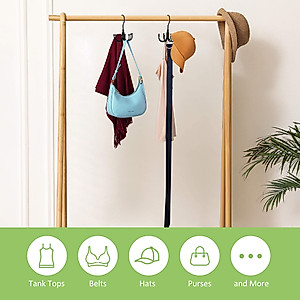 OMHOMETY Belt Hanger, Rotatable Belt Organizer for Closet, Accessories Rack, Space Saving Hanging Holder Storage Hook for Belt, Tie, Scarf, Purse, Bra, Tank Top, Black