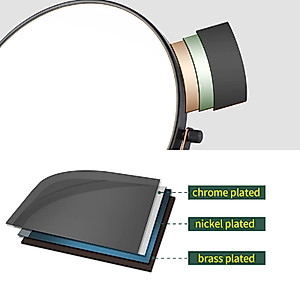 Nicesail Tabletop Makeup Mirror, Double-Side 1X-10X, 360 Swivel Cosmetic Mirror for Table Desk, No Light Oil Rubbed Bronze (8 Inch, 10X)