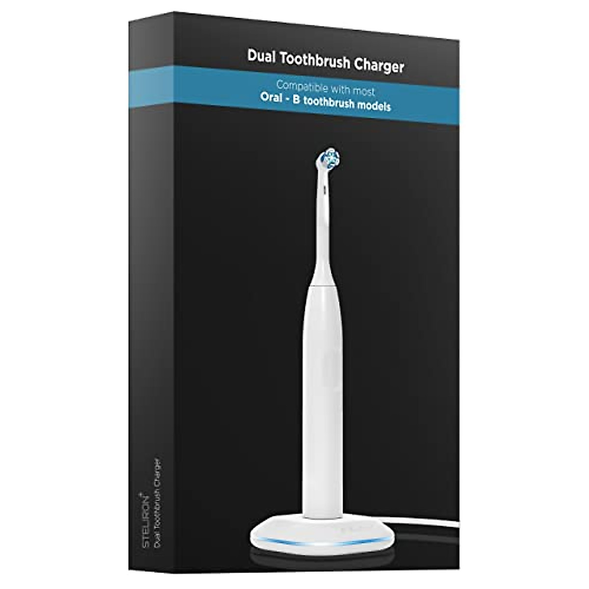 Galvanox Electric Toothbrush Replacement Charger for Braun Oral-B Electric Toothbrushes, Waterproof Inductive Base for Model 3757 - Portable Travel w/Built-in USB Power Cord (LED Charging Indicator)