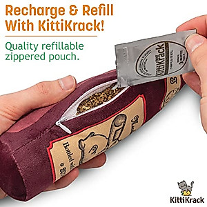 TWINCRITTERS KittiLush 2-Pack Organic Silvervine Catnip Substitute Toys for Cats & Kittens | 100% All-Natural Wild Harvested Silvervine | 2 TWINCRITTERS Refillable Wine Bottle Plush Cat Toys