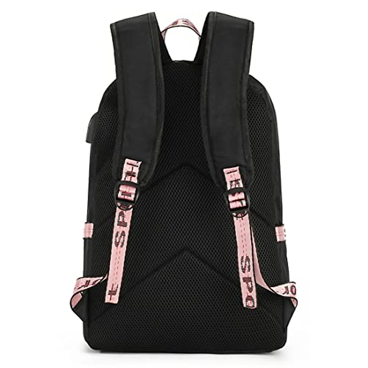 XIXISA 17 INCH Nezuko Backpack & Purse, Anime Nezuko Laptop Backpack with USB Charging Port, Nezuko Bag for School (Black)