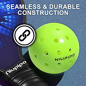 niupipo Pickleball Balls/Pickleball Net, Outdoor Pickleball Balls, USAPA Approved Pickle Balls/Portable Pickle Ball nets for Tournament, High Elasticity & Durable, 3/6/12/36/100 Pickleball Balls Pack