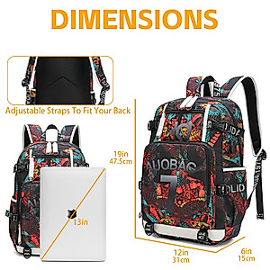 AUOBAG Canvas Backpack for men School bag for boys Bookbag for teenage with USB Charging Port Fits 15.6 Inch Notebook (Black)