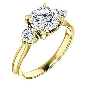 14K Gold 3 CT Round Cut VVS1 Colorless Moissanite Engagement Ring for Woman Bridal Set Handmade Diamond Wedding, Anniversary Rings for Gift (4)