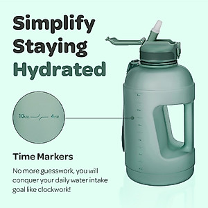Hydracy 2.3L BPA-Free Tritan Plastic Water Bottle with Adjustable Shoulder Strap, Spill-Proof Lid, and Convenient Silicon Spout for Hydration on the Go