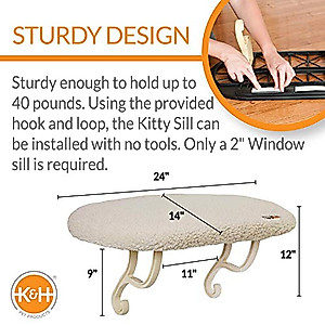 K&H Pet Products Kitty Sill Fleece, Cat Window Perch Unheated - 14 X 24 Inches